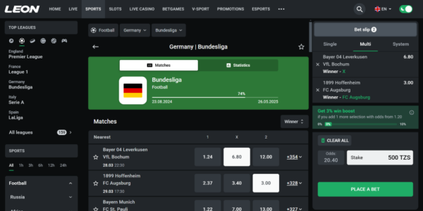 Leon Bet TZ - Sports Betting & Casino Website [100% Welcome Bonus]